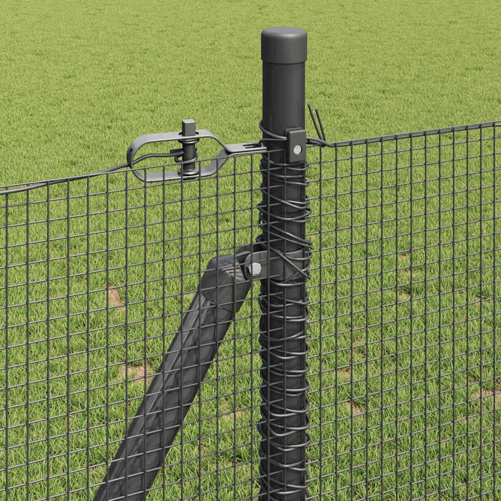 Poteau de clôture en acier gris 25 x 1,5 m (maille 25 x 25 mm ...