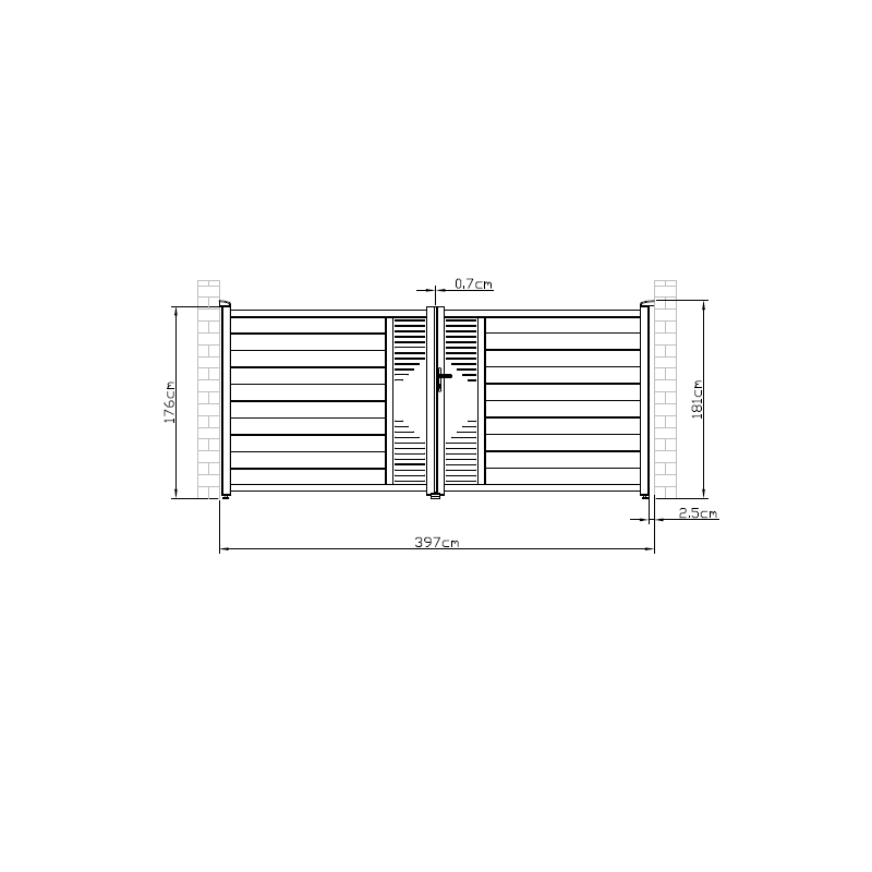 Portail battant aluminium 392x173 cm anthracite X-Metal Fancy avec ...