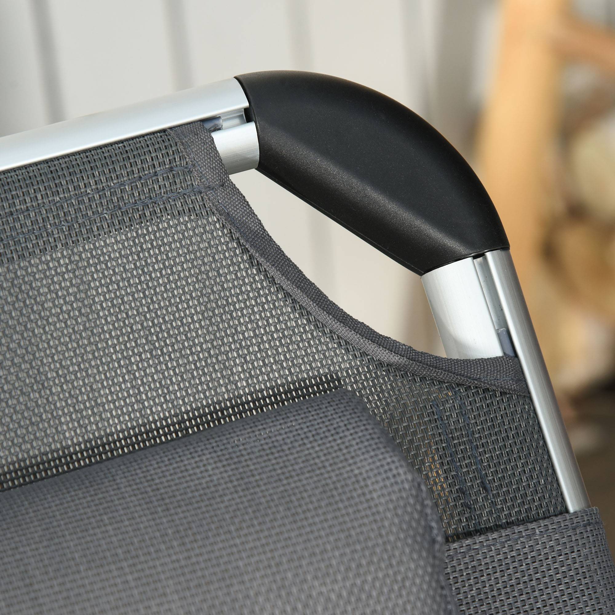 Transat Pliant Aluminium Inclinable 4 Positions avec Appui-Tête ...