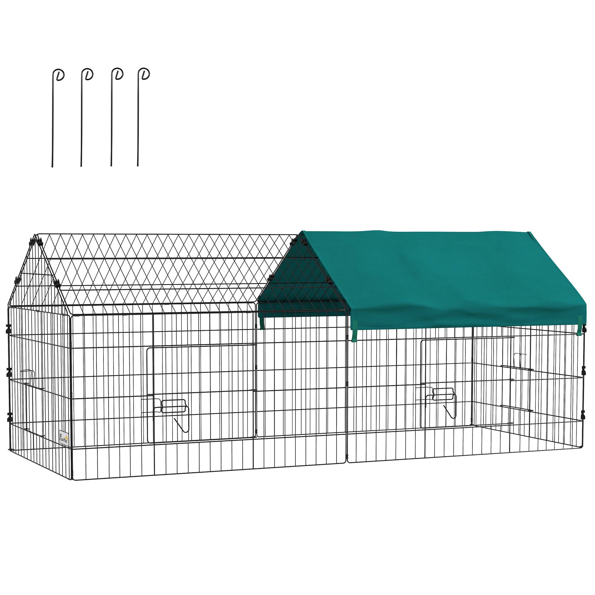 Enclos lapin acier vert 185 x 75 x 75 cm - PANGIVO - Jardiland
