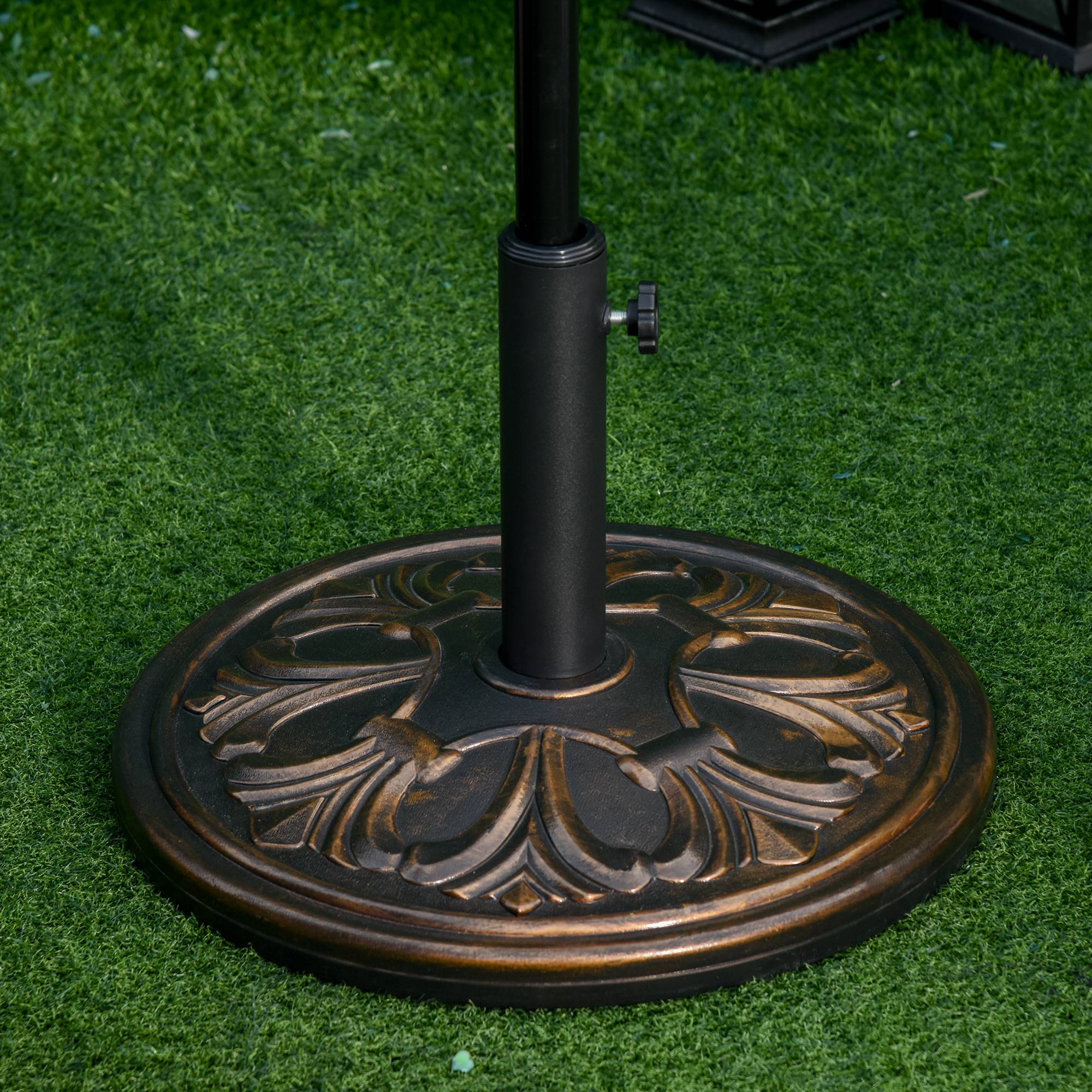 Pied de parasol en plastique HDPE et ciment bronze antique 48 x 48 x 34 ...