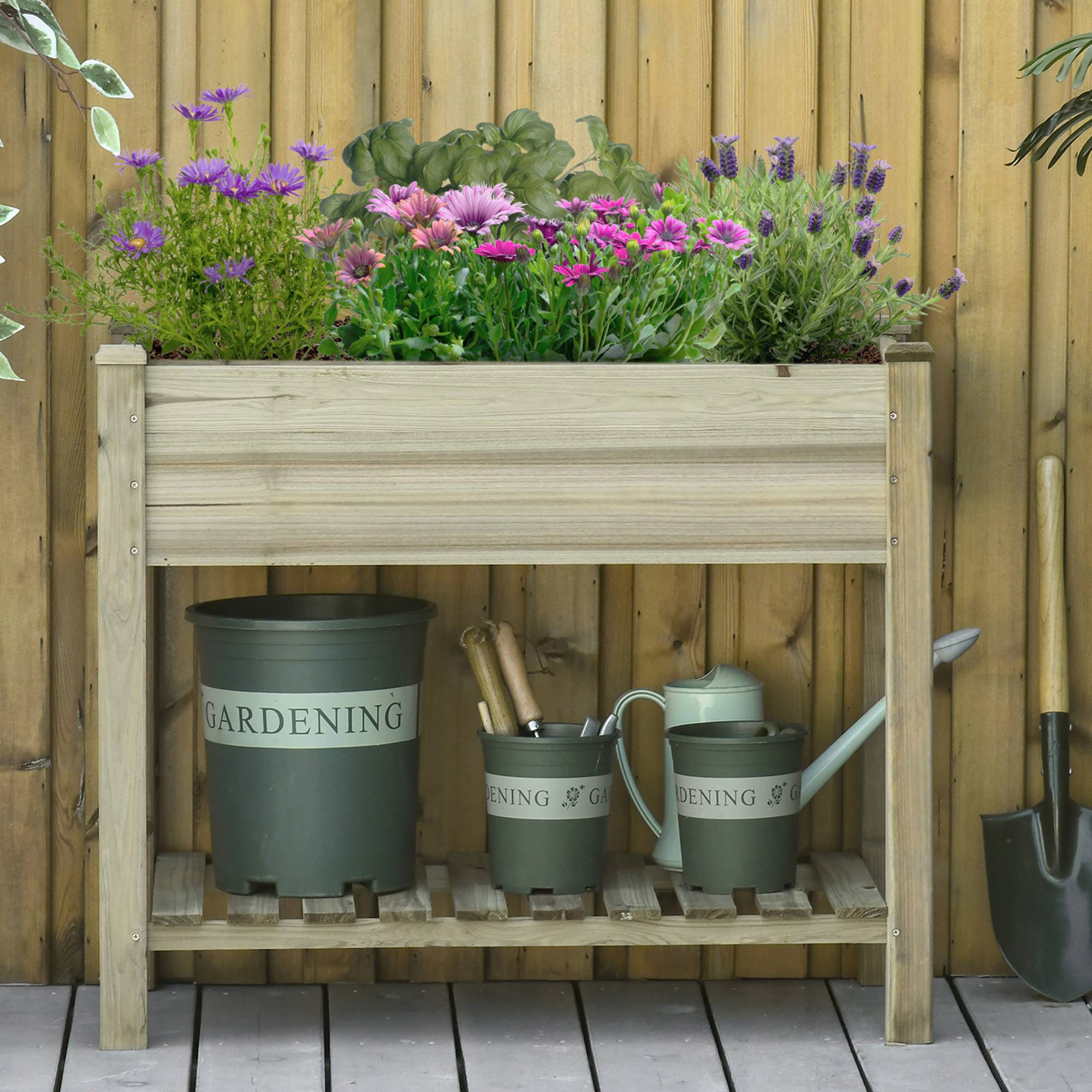 Table de culture potager surélevée bois sapin autoclave balcon 91cm ...