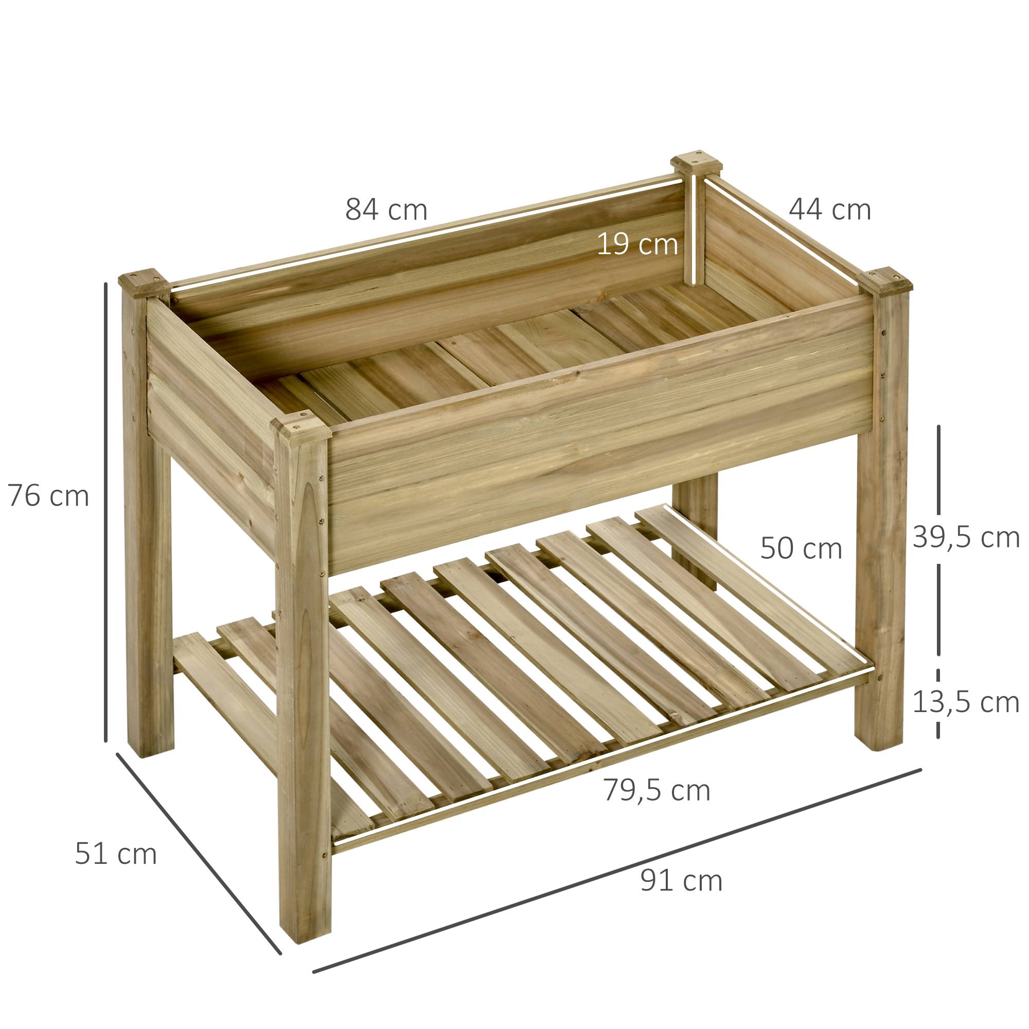 Table de culture potager surélevée bois sapin autoclave balcon 91cm ...