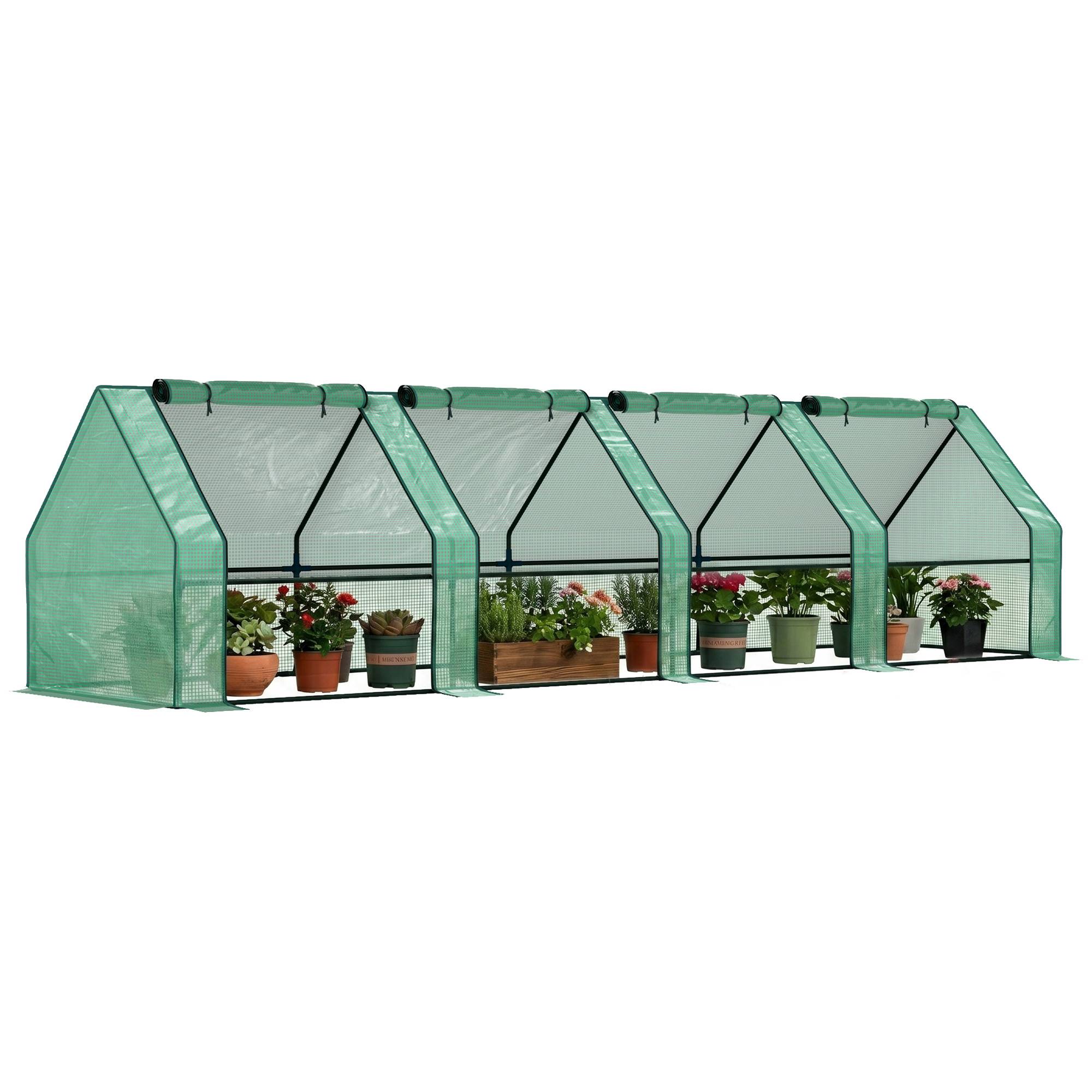 Mini serre tunnel de jardin en acier et PE vert 360 x 90 x 90 cm ...