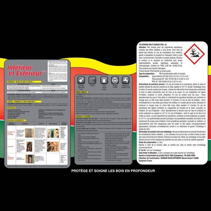 Traitement bois multi-usages incolore EVO+ 5 L, anti-insectes, anti ...
