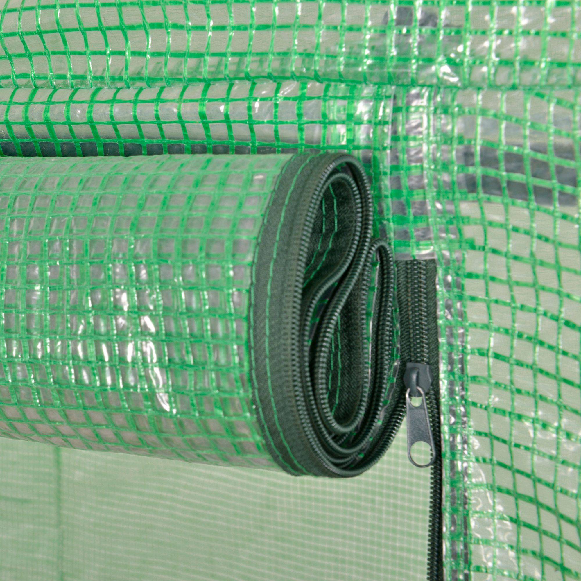 Serre de Balcon PE 300 x 100 x 200 cm, Châssis en Acier, Bâche 140 g/m² ...