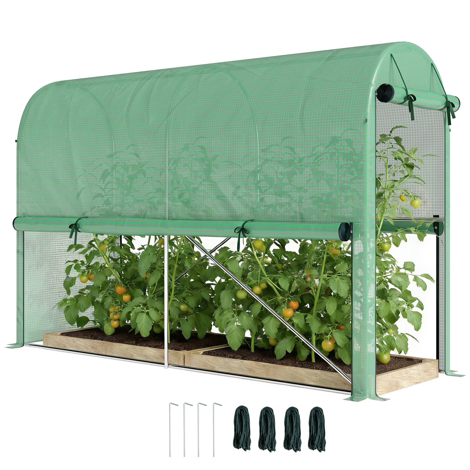 Serre de Balcon PE 300 x 100 x 200 cm, Châssis en Acier, Bâche 140 g/m² ...