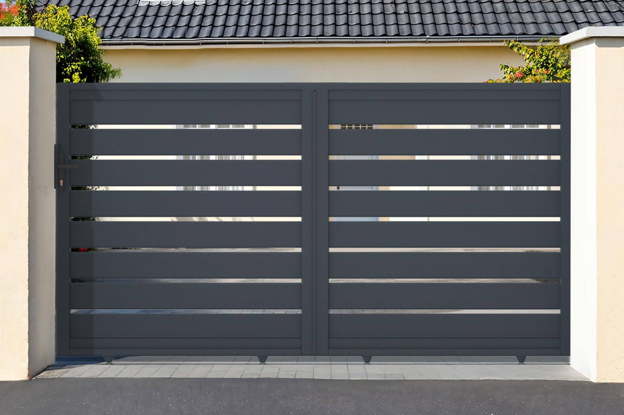 Casanoov Portail coulissant 3 m VOGEL H.160 cm + portillon 1m VOGEL H ...