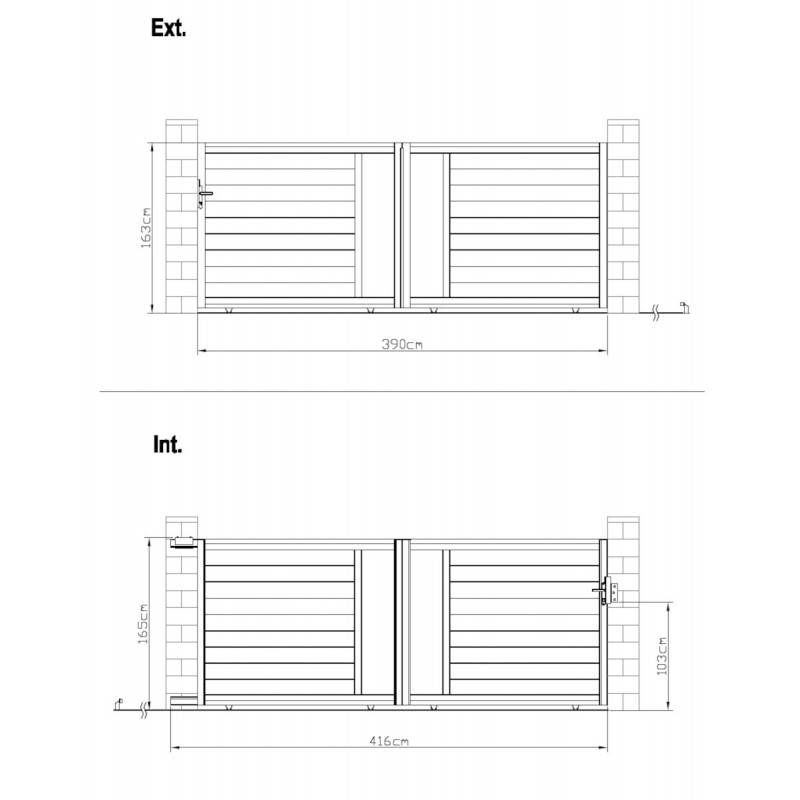 Portail coulissant aluminium 392x158 cm anthracite X-Metal avec ...
