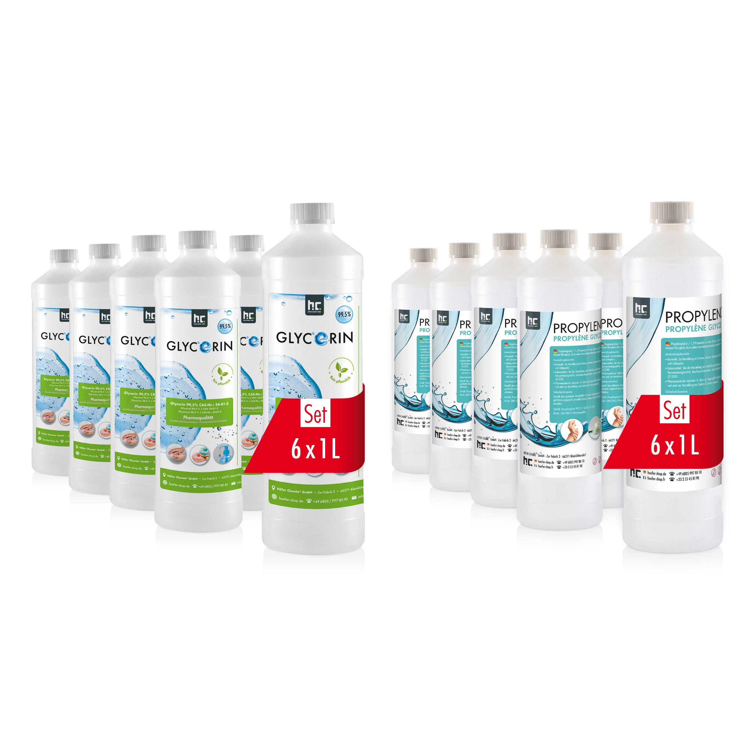 Kit de 1 L de propylène glycol et 1 L de glycérine de qualité ...