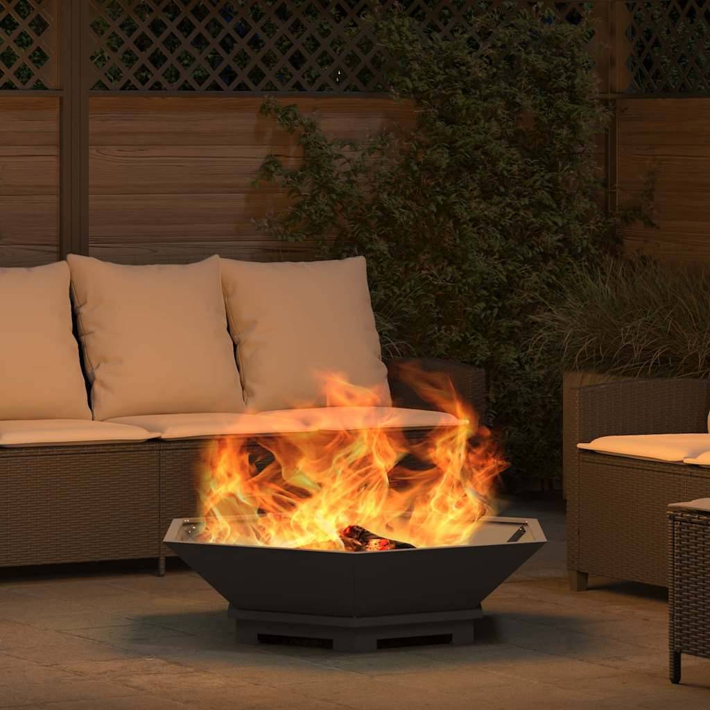 Grand Brasero Carré XXL Acier Foyer de Jardin Design Moderne 100x100x28 ...