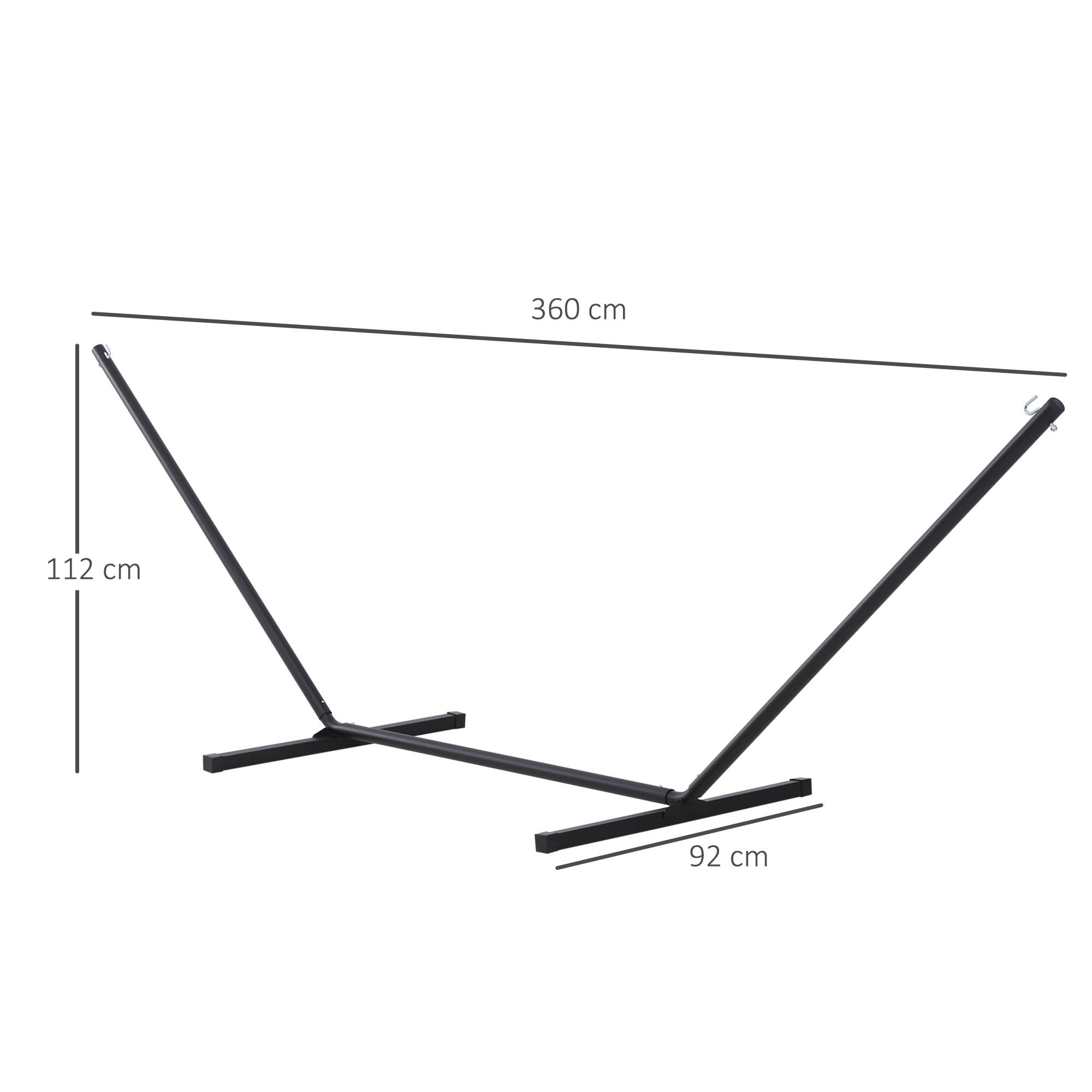 Support métallique pour hamac avec crochets 360×92×112cm charge 120kg ...