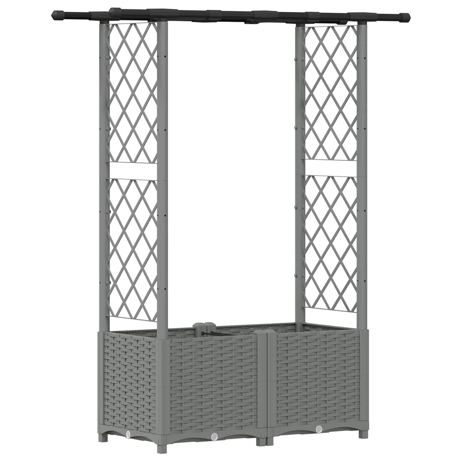 Jardinière surélevée polypropylène gris clair 124.5 x 40 x 136 cm ...