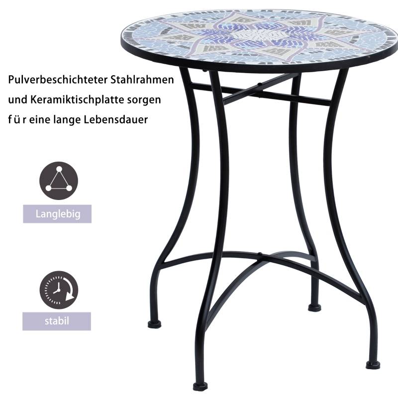 Table de jardin mosaïque céramique pour balcon et terrasse résistante ...