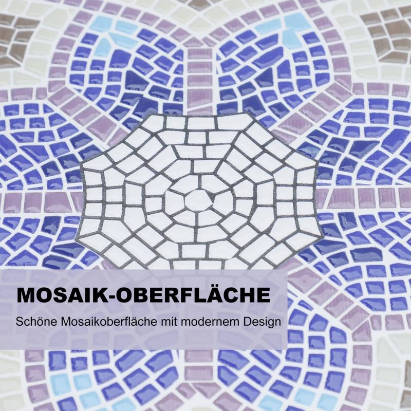 Table de jardin mosaïque céramique pour balcon et terrasse résistante ...