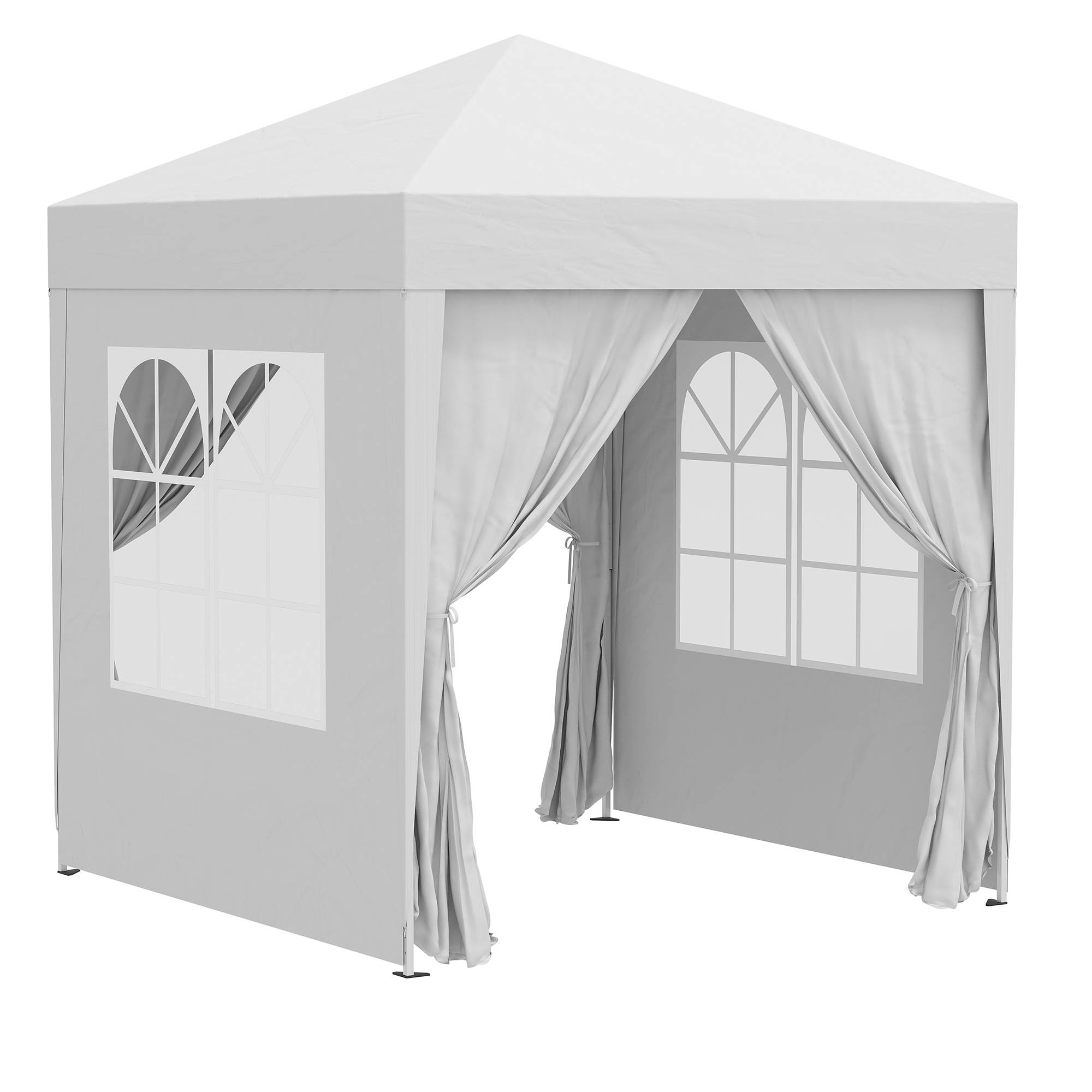 Tonnelle pliante acier blanc 200 x 200 x 240 cm - PANGIVO - Jardiland