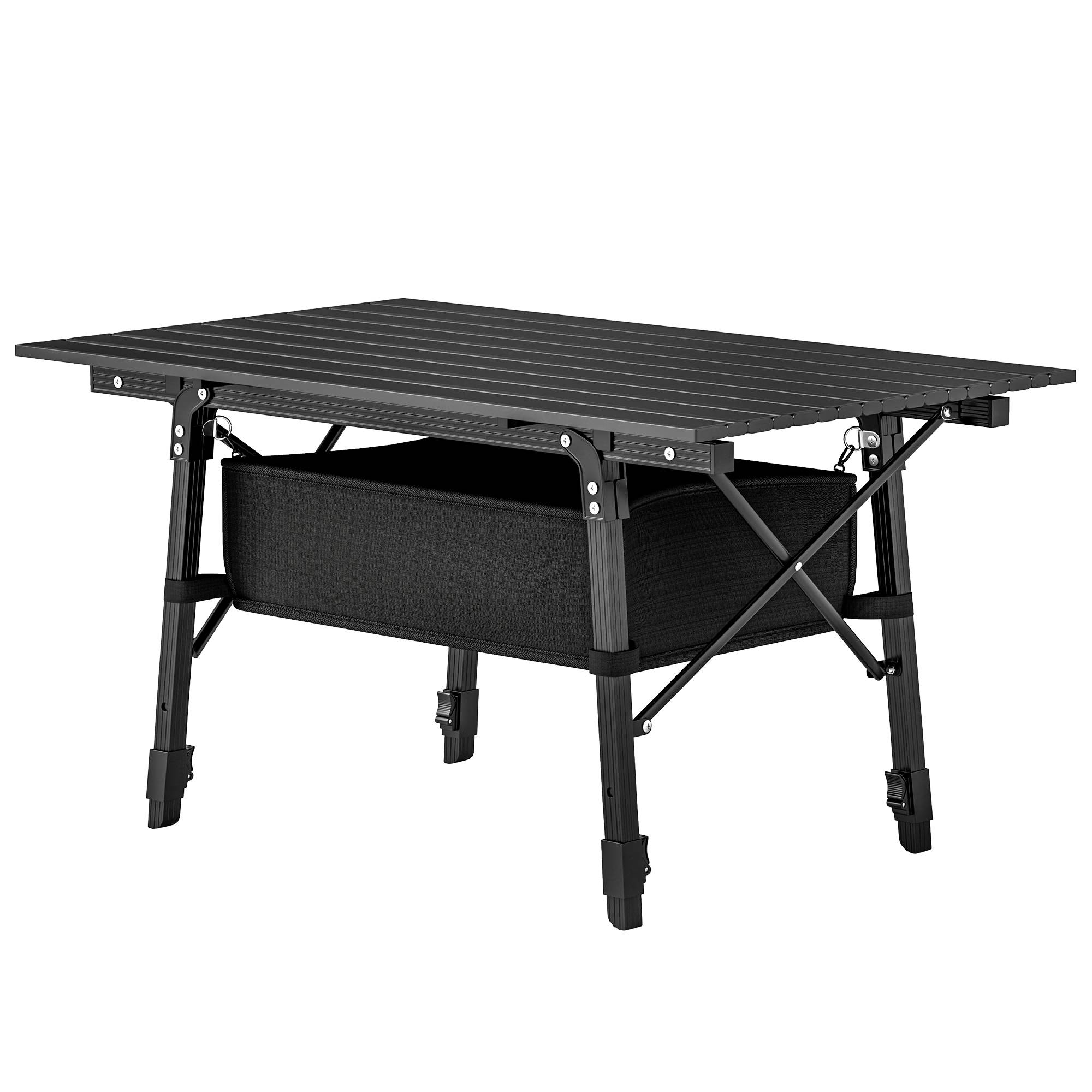 Table de camping aluminium noir 90 x 55 x 66 cm - PANGIVO - Jardiland