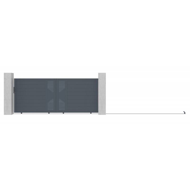 Portail coulissant aluminium 350x142 cm anthracite X-Metal Fancy Time ...