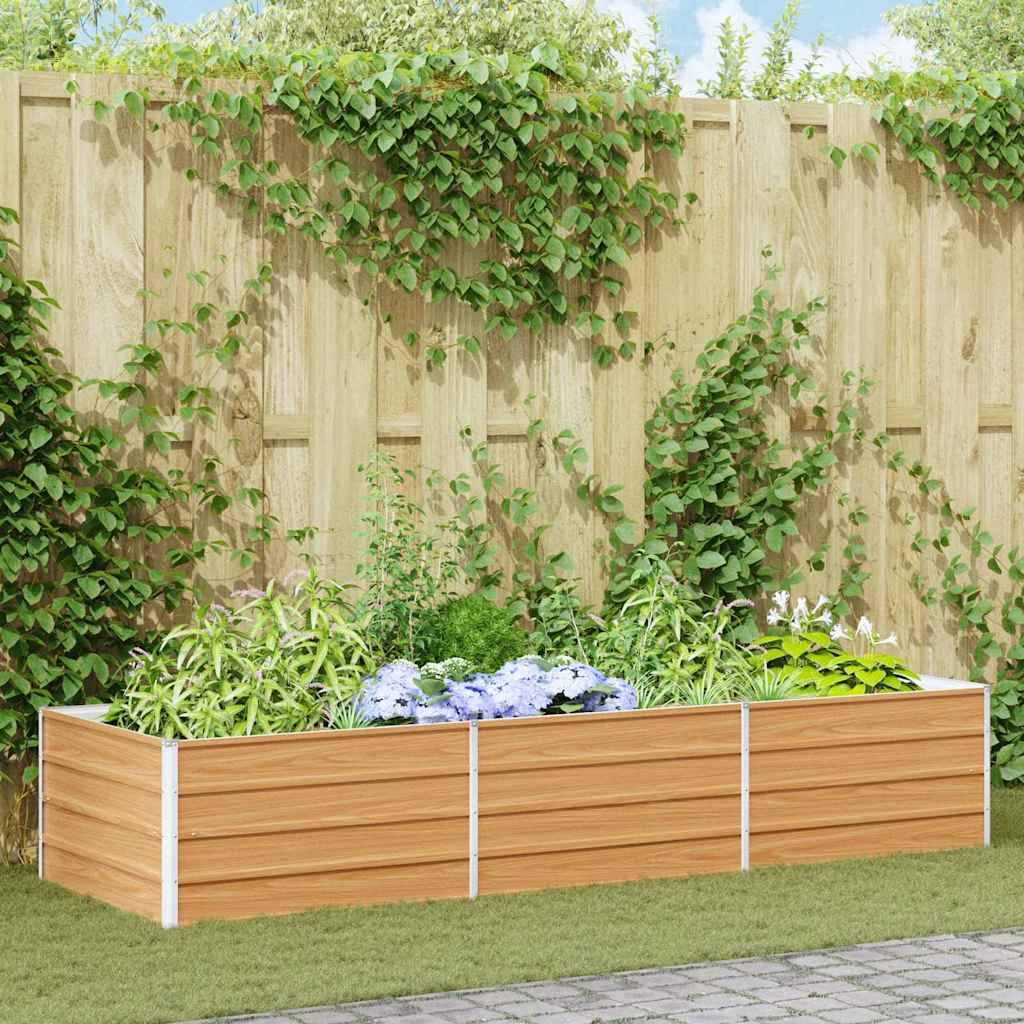 Jardinière surélevée acier galvanisé marron clair 240 x 80 x 45 cm ...