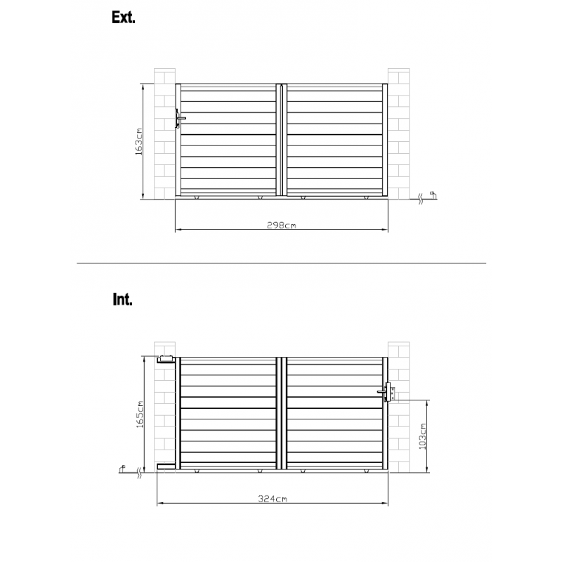 Portail coulissant aluminium anthracite 300x158 cm X-Metal Garde avec ...