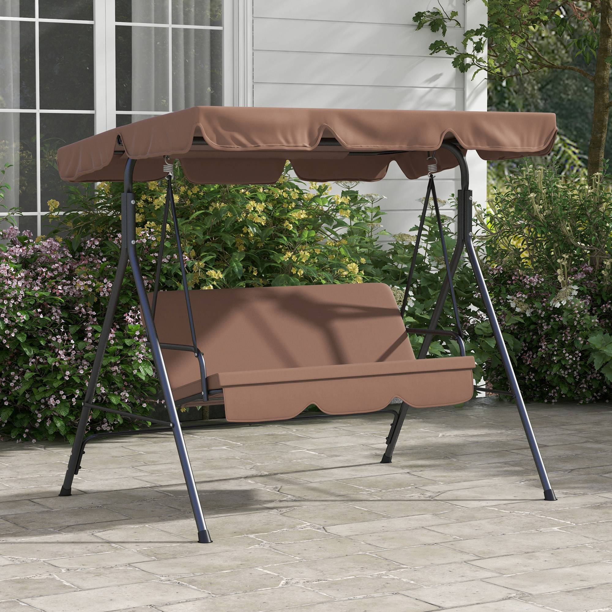 Balancelle de jardin acier marron 172 x 110 x 153 cm - PANGIVO - Jardiland