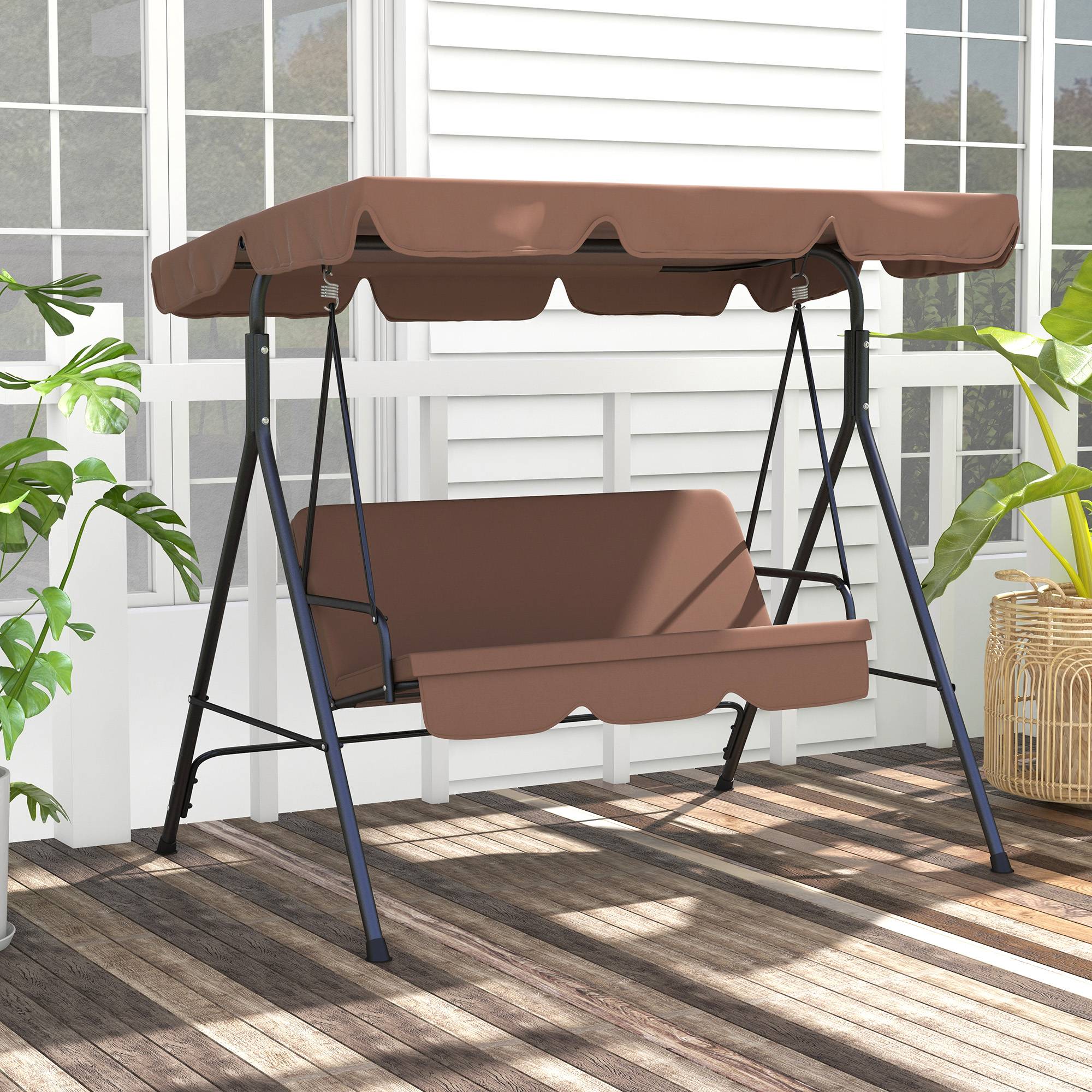 Balancelle de jardin acier marron 172 x 110 x 153 cm - PANGIVO - Jardiland