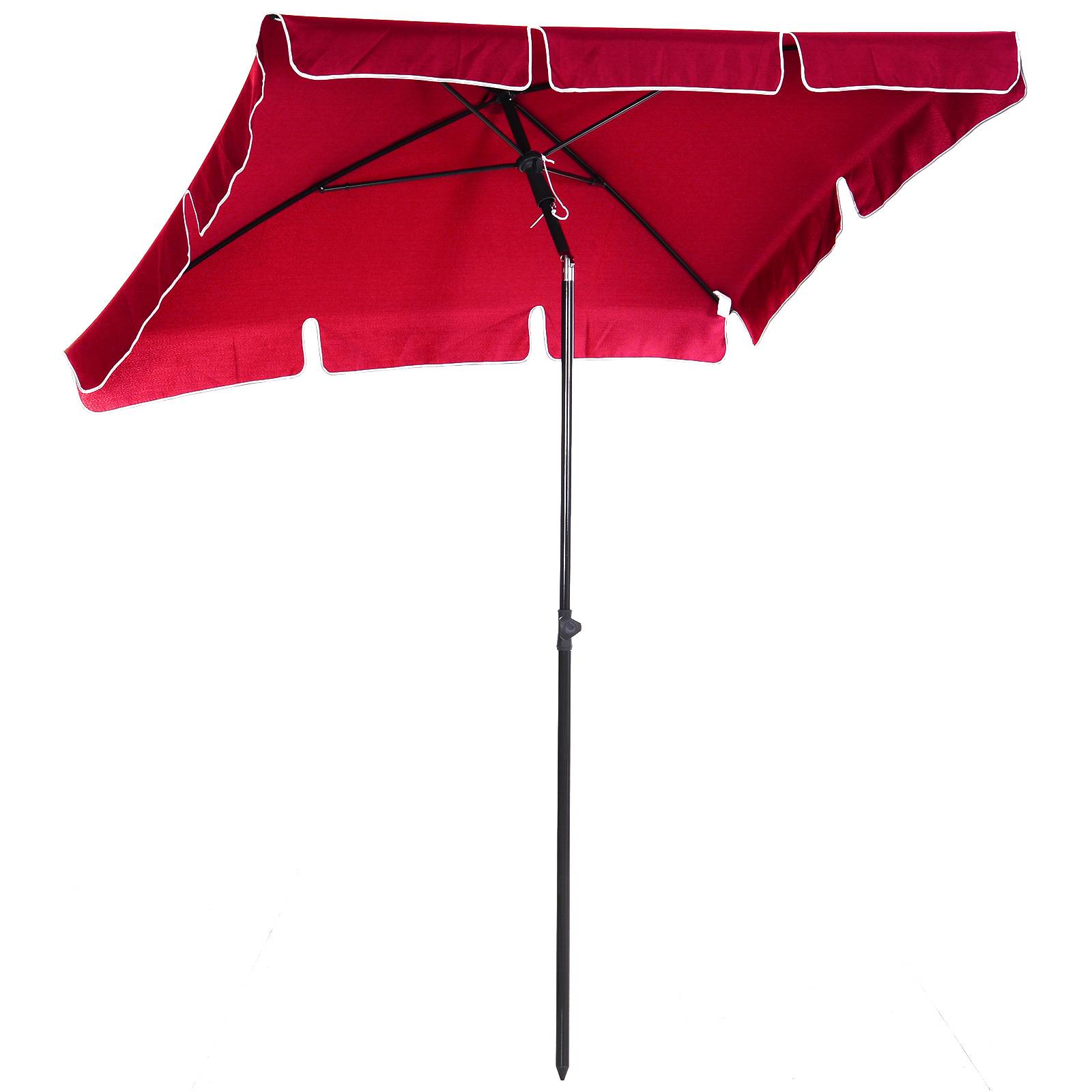 Parasol de jardin Aluminium Rouge 198x130x245 cm - Jardiland