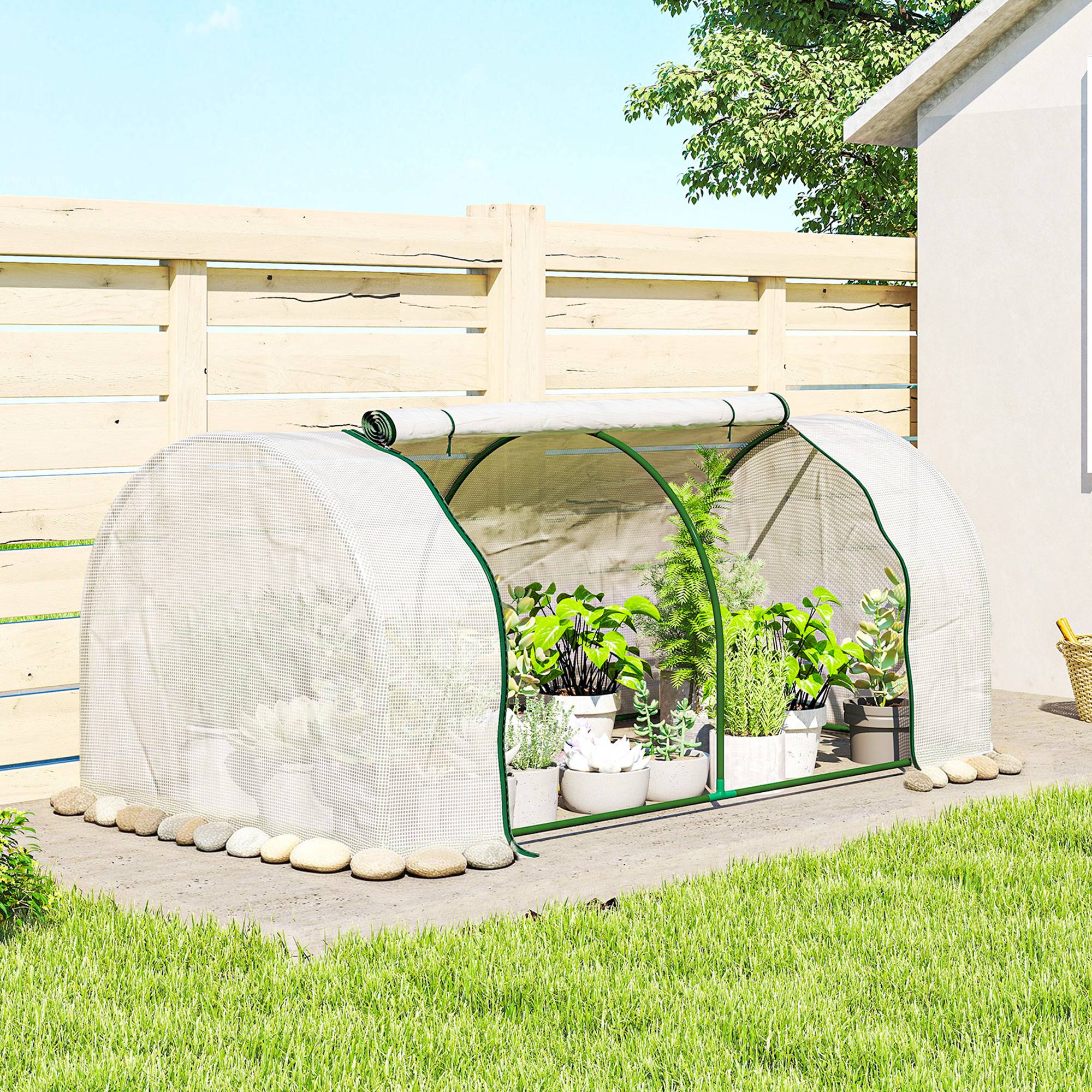 Serre de jardin mini serre serre à tomates 2 x 1 x 0,8 m porte zippée ...