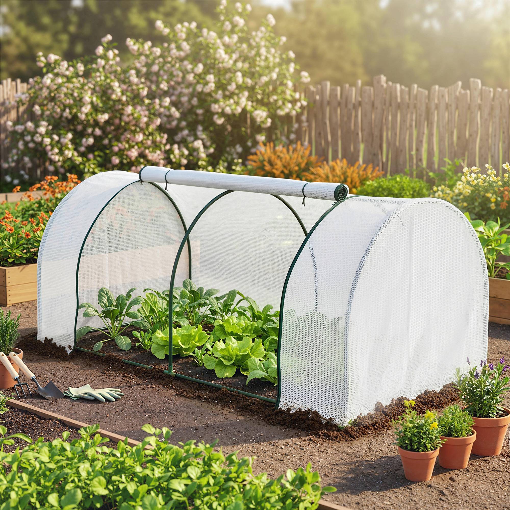 Serre de jardin mini serre serre à tomates 2 x 1 x 0,8 m porte zippée ...