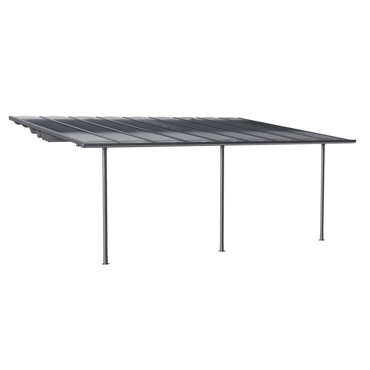 Pergola adossée "Belize" graphite en aluminium traité époxy Hespéride ...