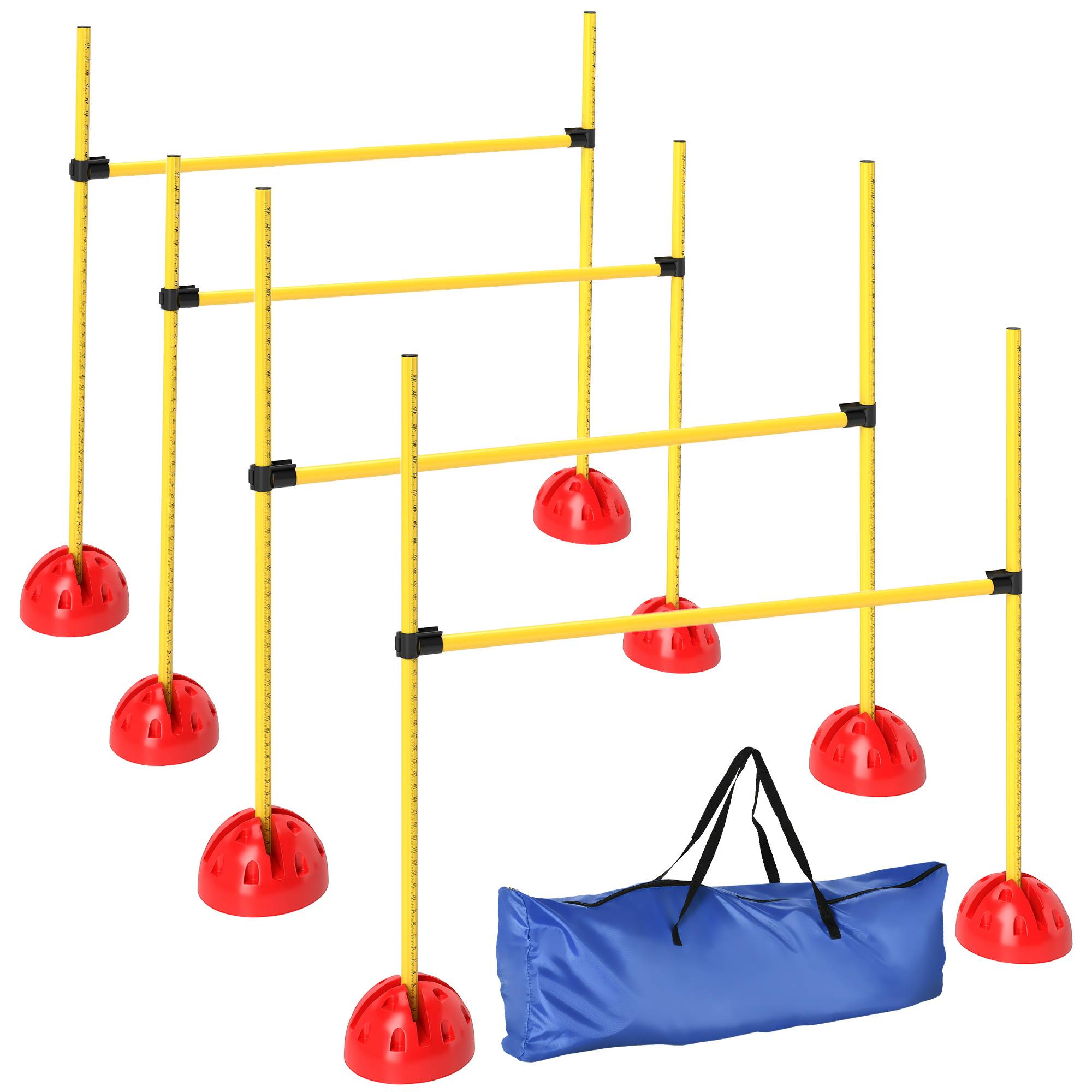 Kit d'agilité pour chien ABS jaune et oranges 124 x 19.5 x 103 cm ...