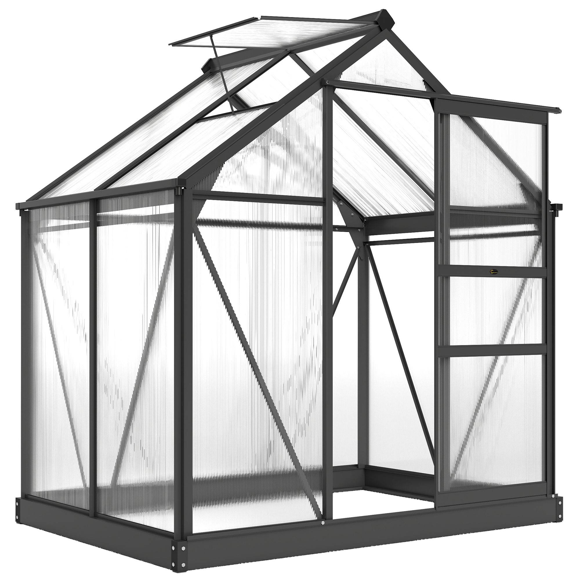 Serre de jardin polycarbonate 190 x 132 x 201 cm résistant aux UV 30 ...