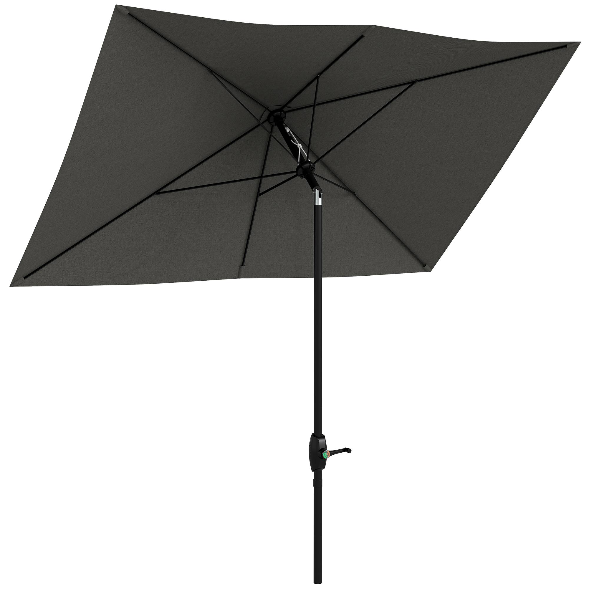 Parasol rectangulaire aluminium terrasse inclinable manivelle anti-UV ...