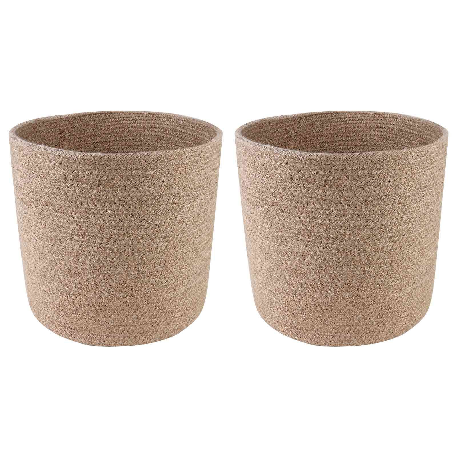 Ensemble de 2 pots à plantes jute naturel 28 x 28 x 28 cm, Poids:2.08kg ...