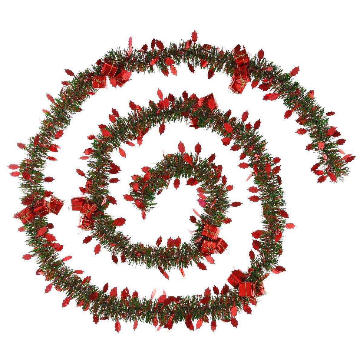 Guirlande houx rouge 10cmx2,7m 4 plis vert FEERIC LIGHTS & CHRISTMAS ...