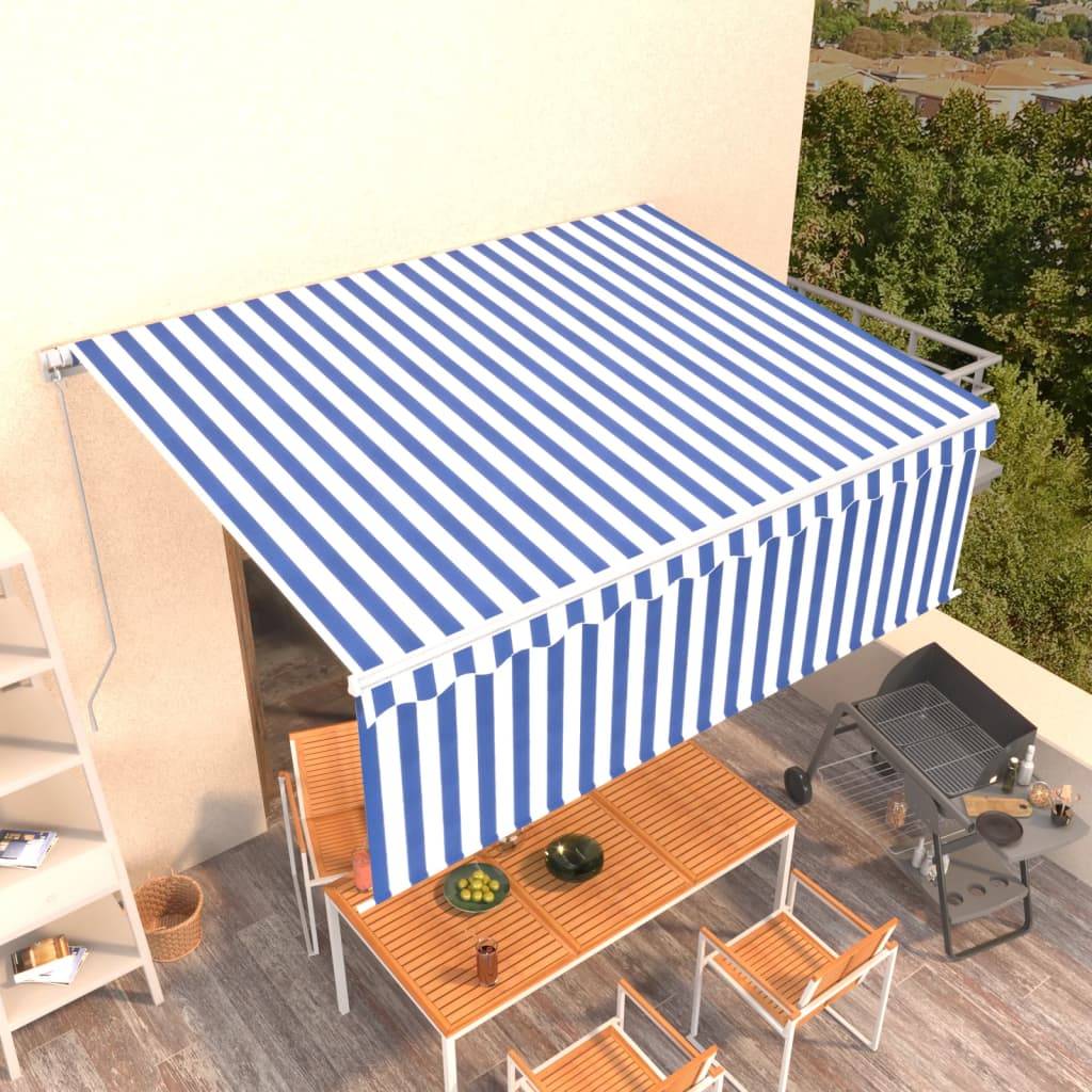 Store banne manuel rétractable aluminium pour terrasse réglable 4,5x3m ...