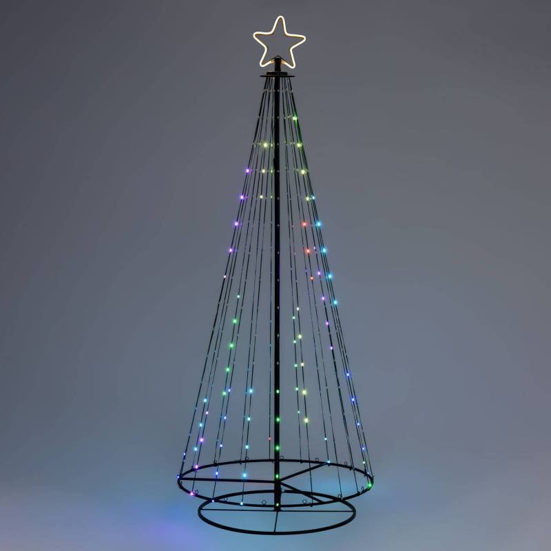 Sapin Conique mat en métal H200cm 304 GOUTTES de Lumière PIXEL RGB LED ...