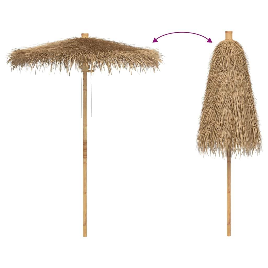 Parasol bambou et feuille de bananier naturel 180 x 180 x 230 cm ...