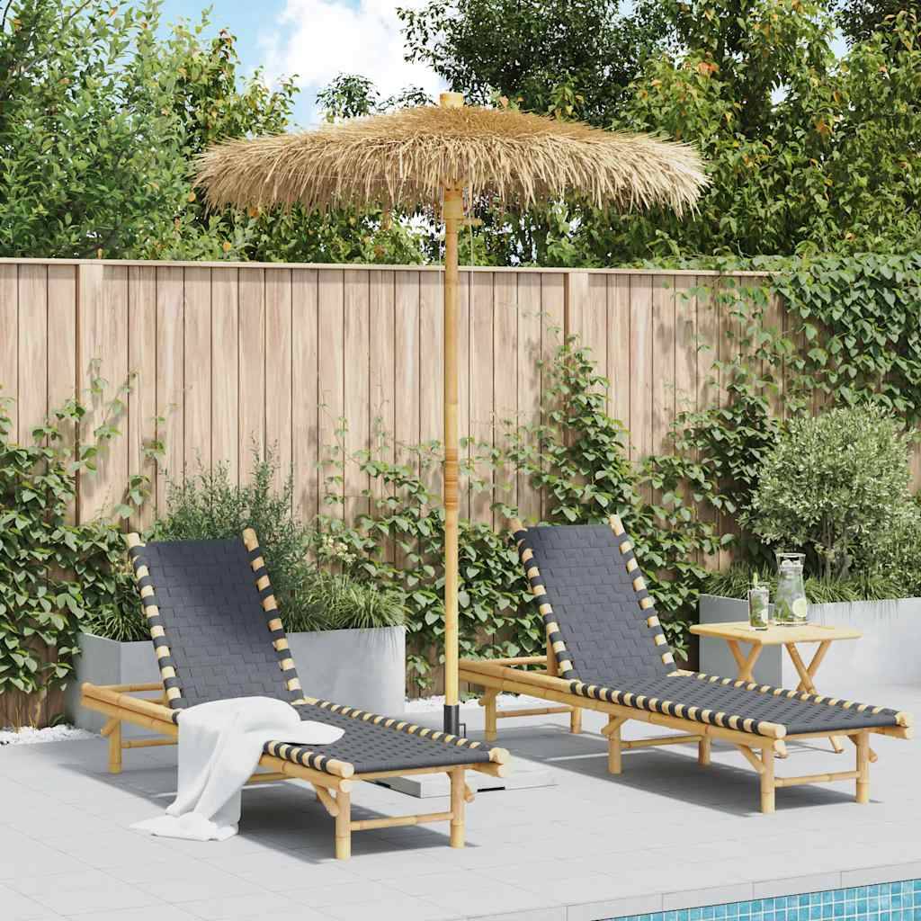 Parasol bambou et feuille de bananier naturel 180 x 180 x 230 cm ...