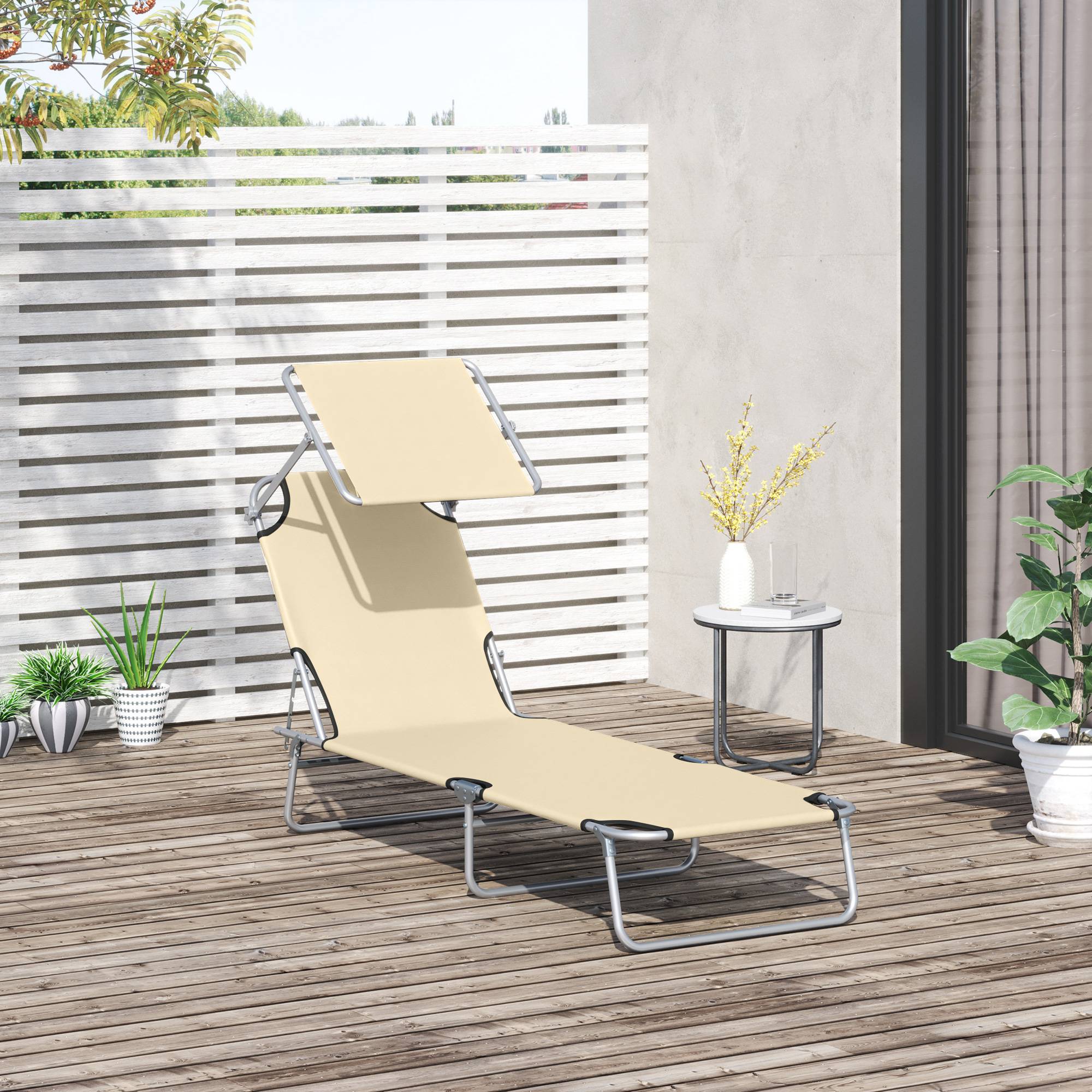 Transat Bain de Soleil Pliable Chaise Longue Pliante Dossier Inclinable ...