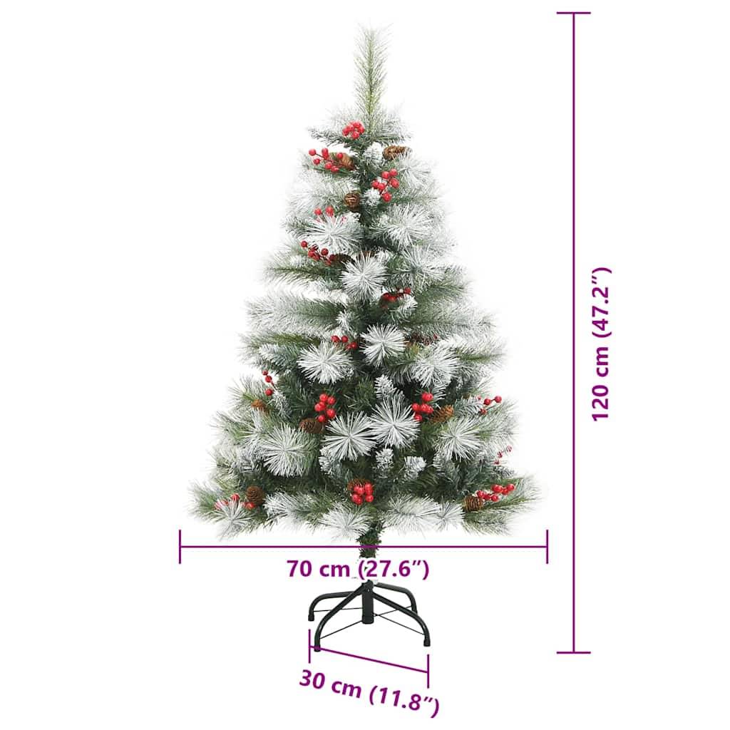 Sapin de Noël artificiel Vert et blanc 120 cm vidaXL 3395165 - Jardiland