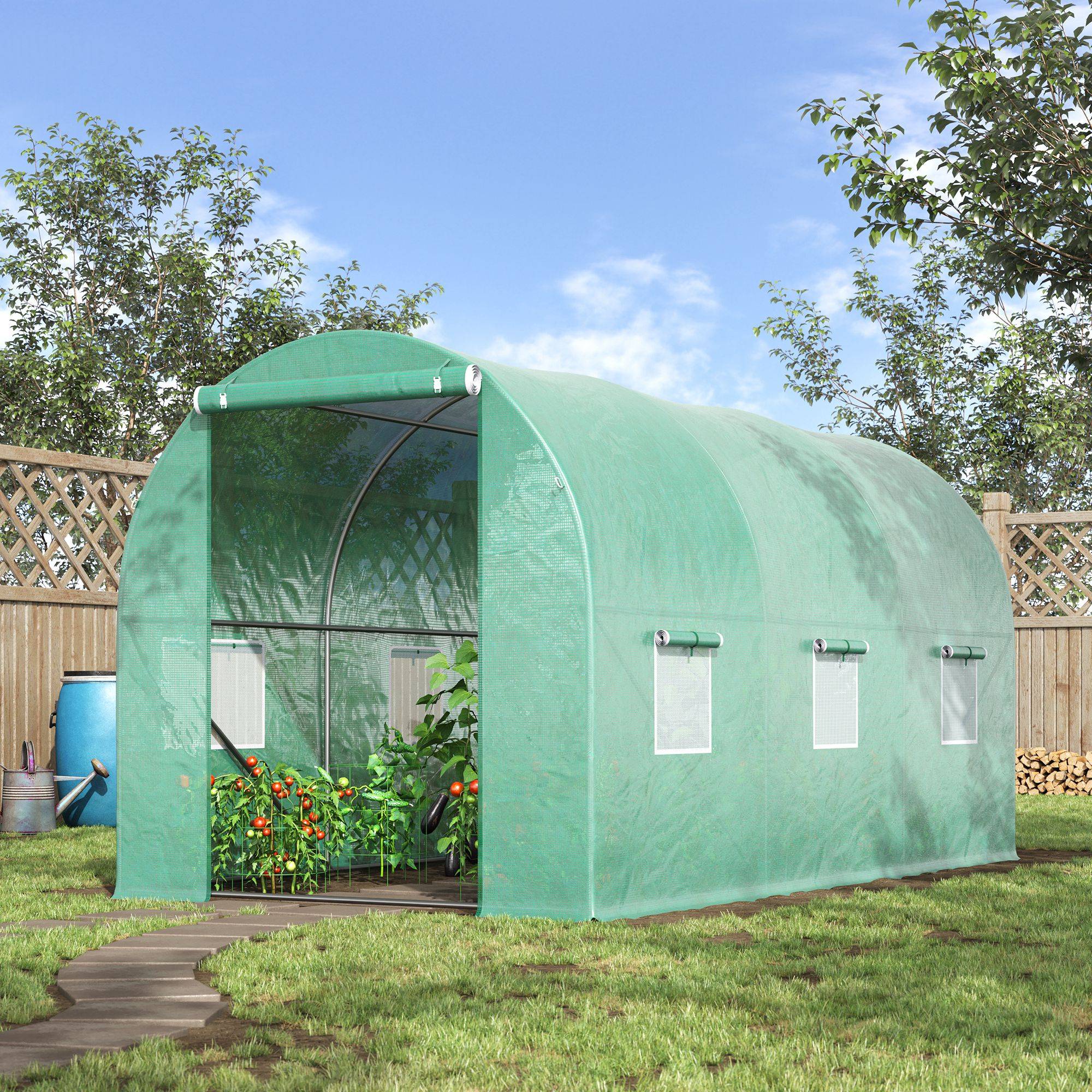 Serre tunnel acier PE pour potager optimisation croissance 400x200cm ...
