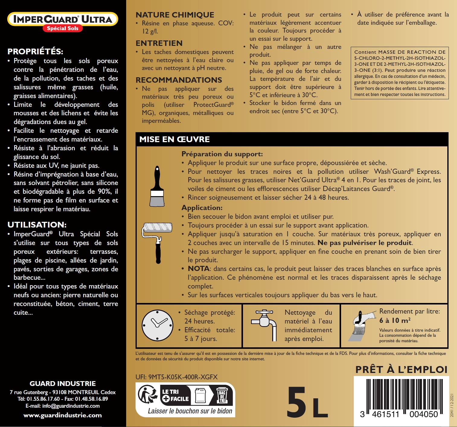 ImperGuard Ultra ProtectionSol Effet Satiné Imperméabilisant Pierre ...