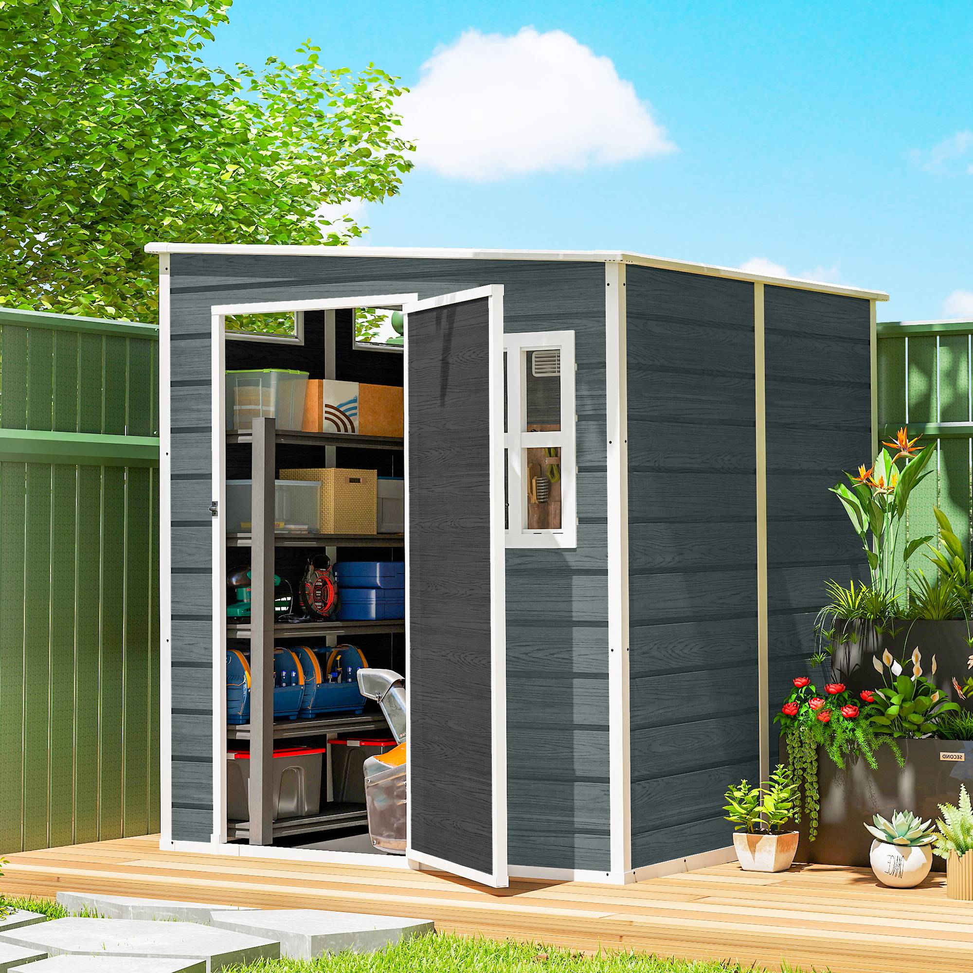 Abri de Jardin Cabanon de Stockage Plancher Structure Aluminium 3 ...