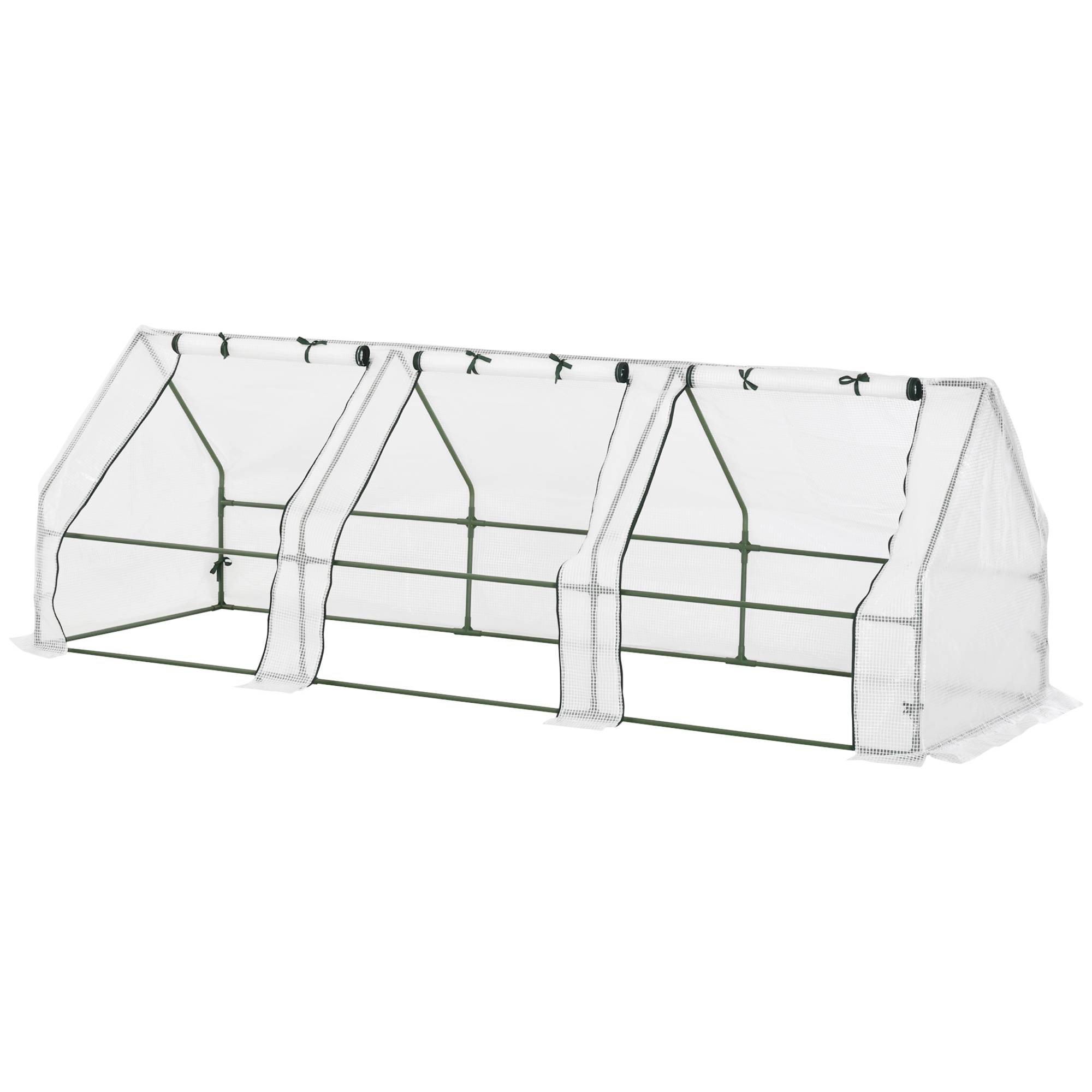 Mini serre tunnel de jardin en acier et PE blanc 270 x 90 x 90 cm ...