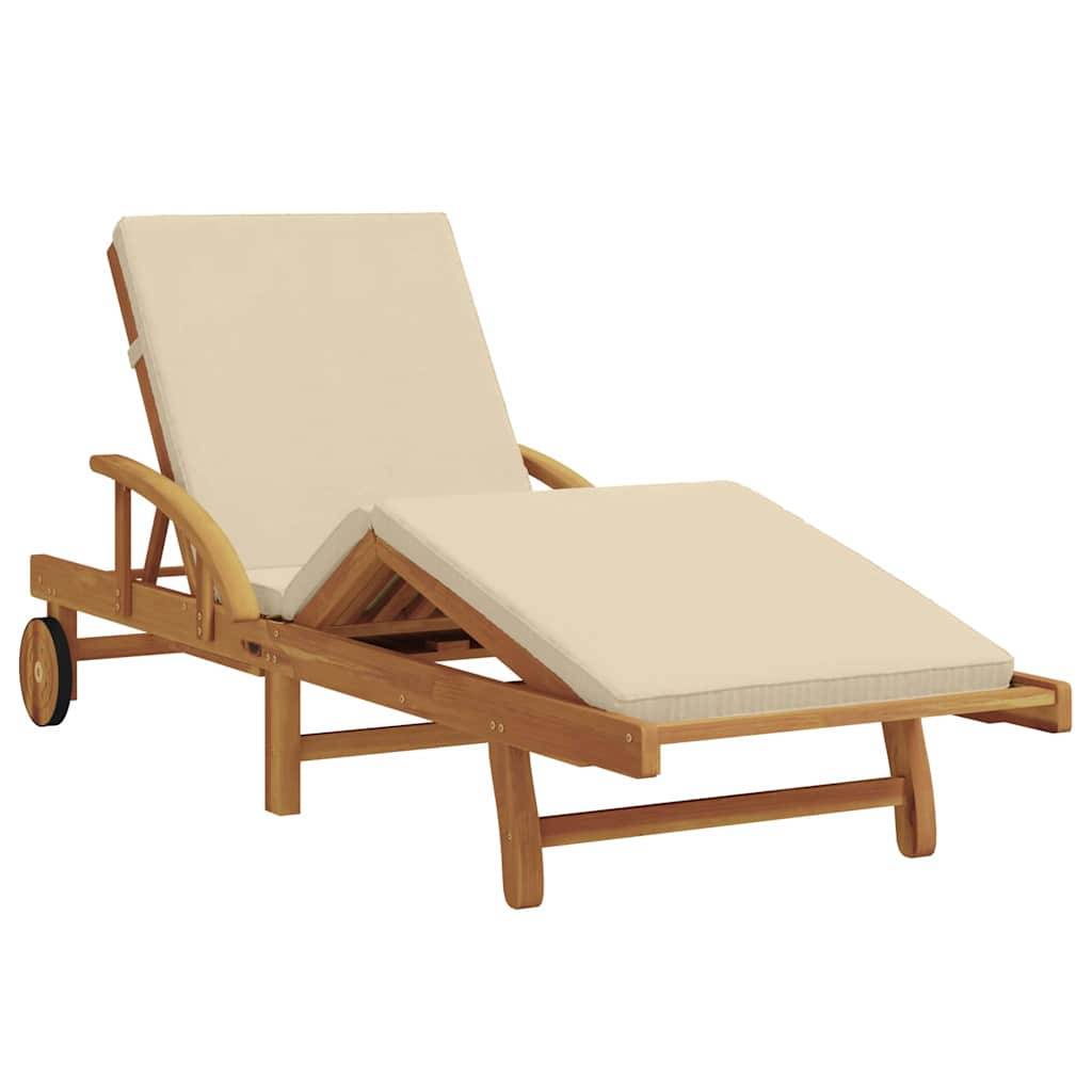 Transat Jardin Bois Acacia Massif Dossier Réglable Terrasse Beige ...