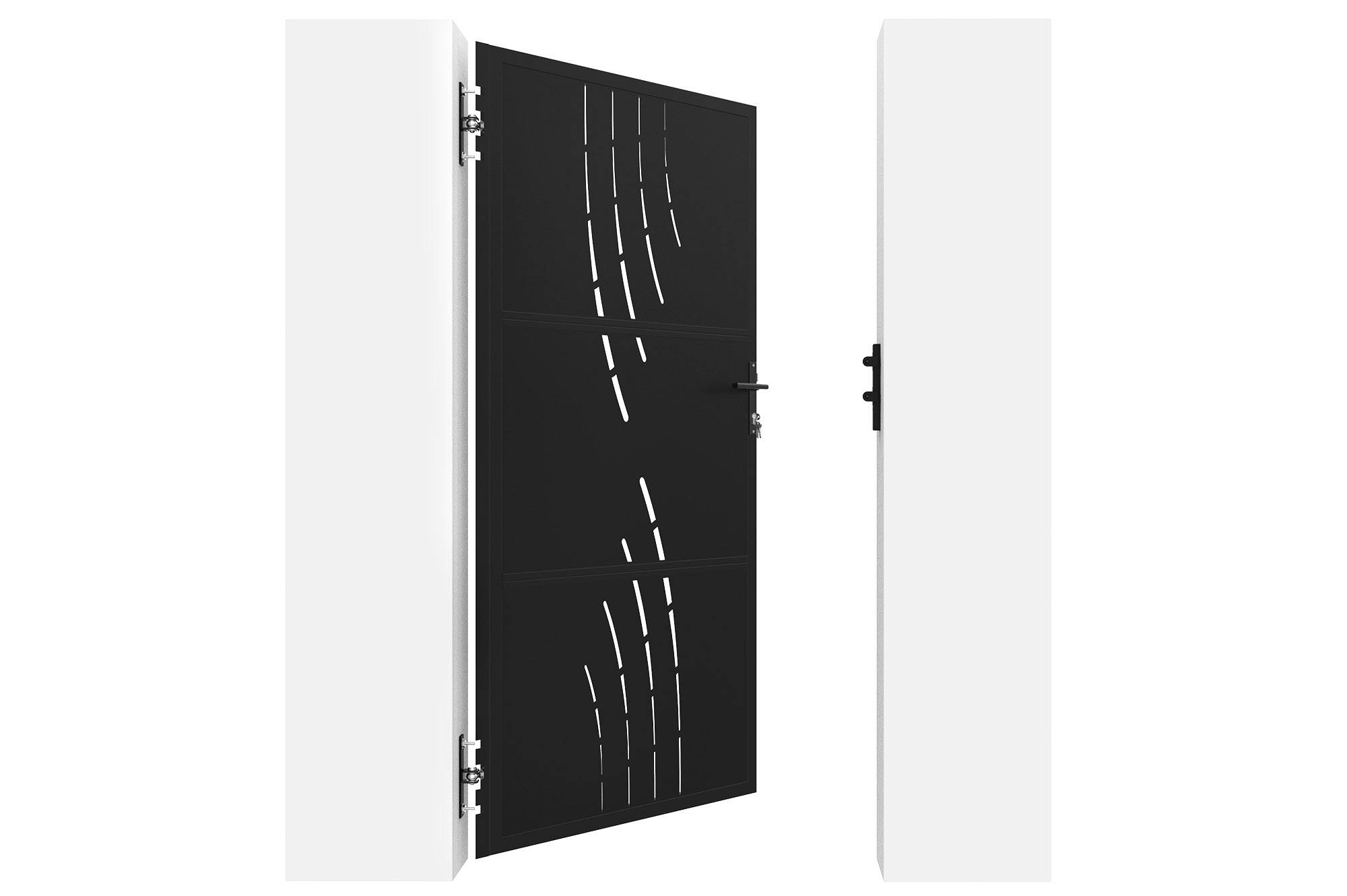 Portillon acier L.1m NALI VELETA H.200 cm noir mat 200 x 94 cm ...