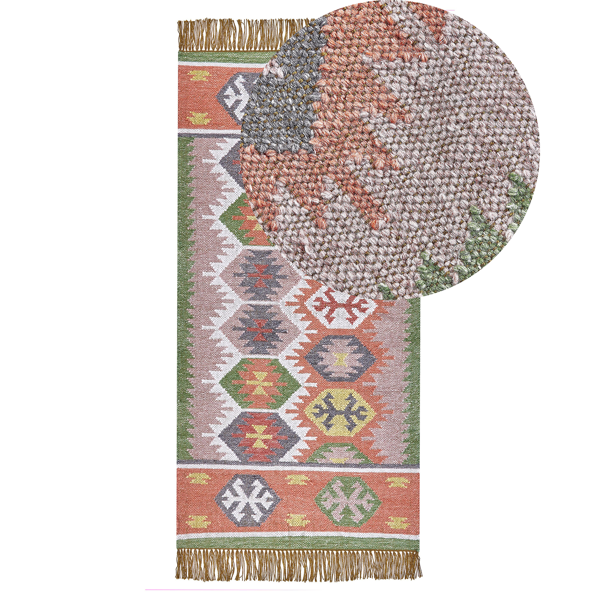 Tapis tressé Matière synthétique Multicolore SAHBAZ Beliani - Jardiland