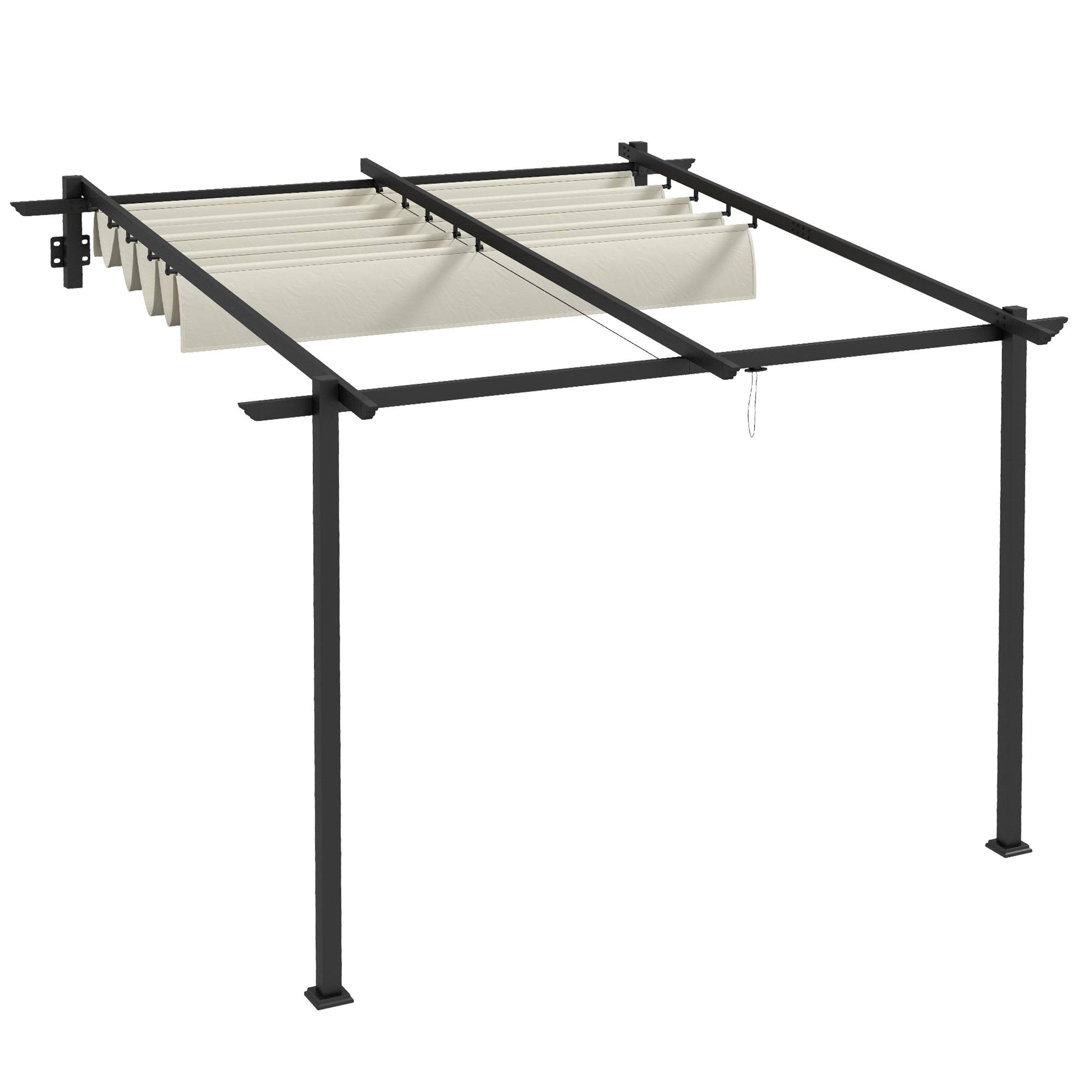 Pergola acier blanc crème 297 x 297 x 230 cm - PANGIVO - Jardiland