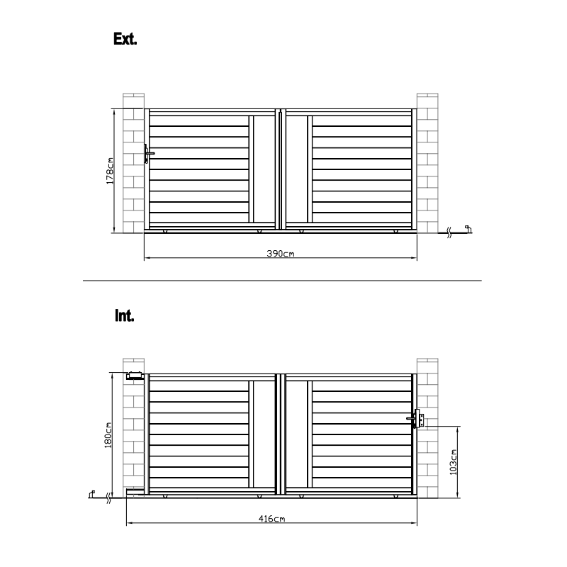 Portail coulissant aluminium 392x173 cm anthracite X-Metal Fancy Grow ...